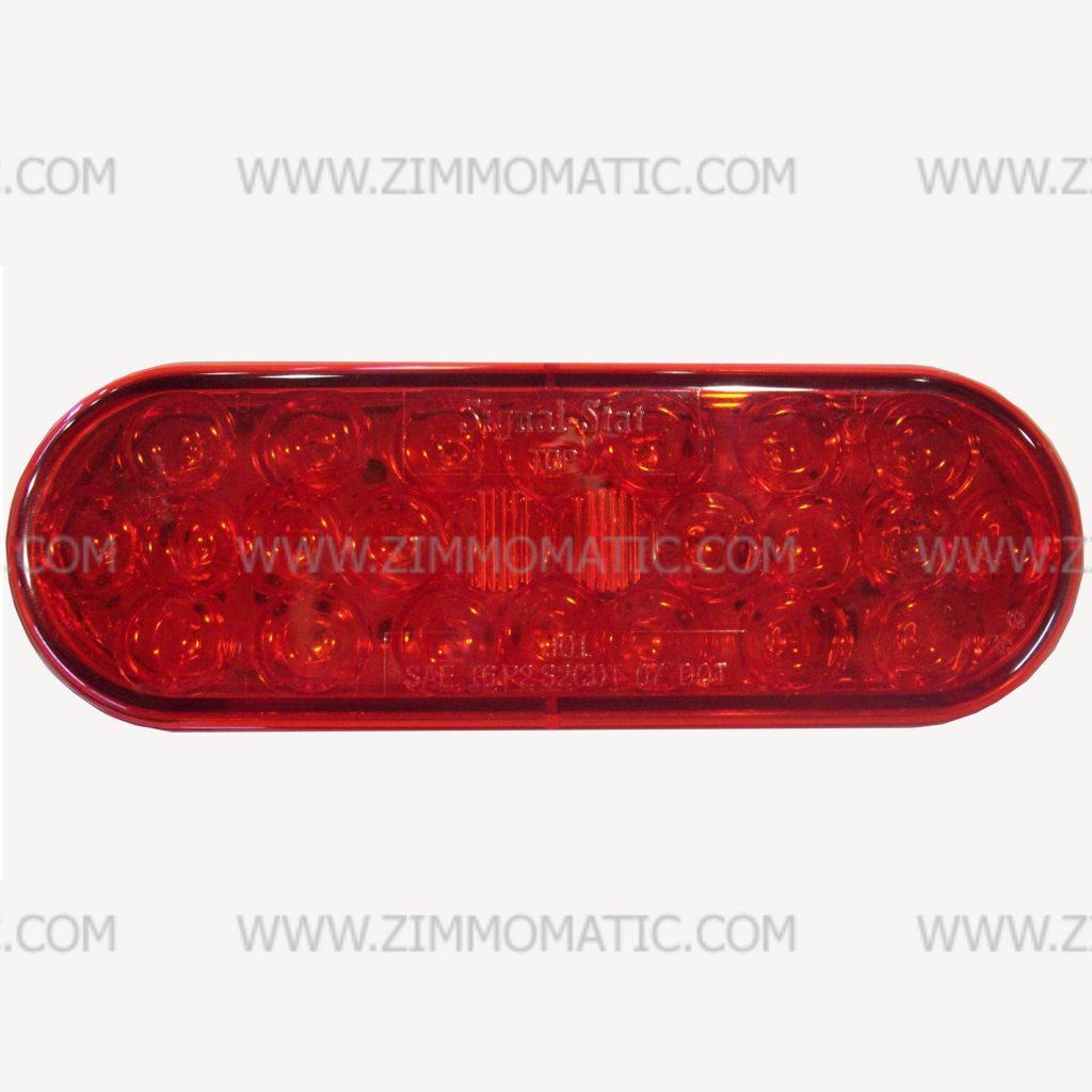 light, 2 x 6 inch oval, LED red, used for marker lights or turn signals