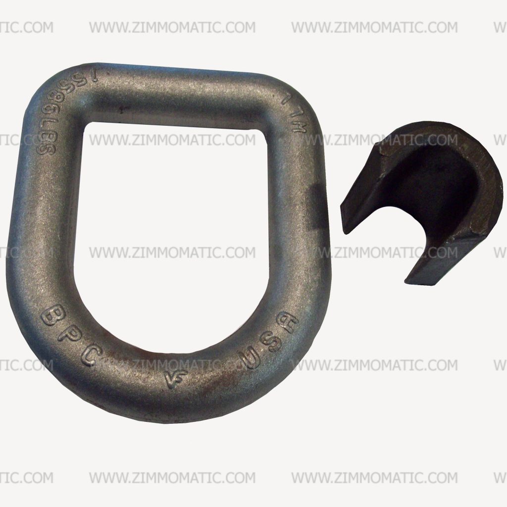d-ring, 1 inch diameter, used on pintle hitch plates for chain hooks