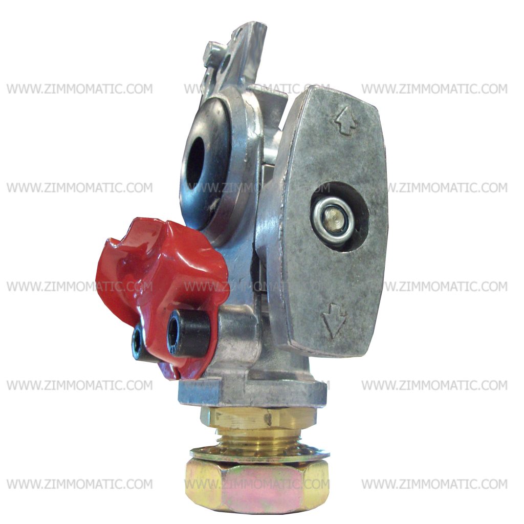 glad hand, shutoff control, emergency, (red), used with dual airlines