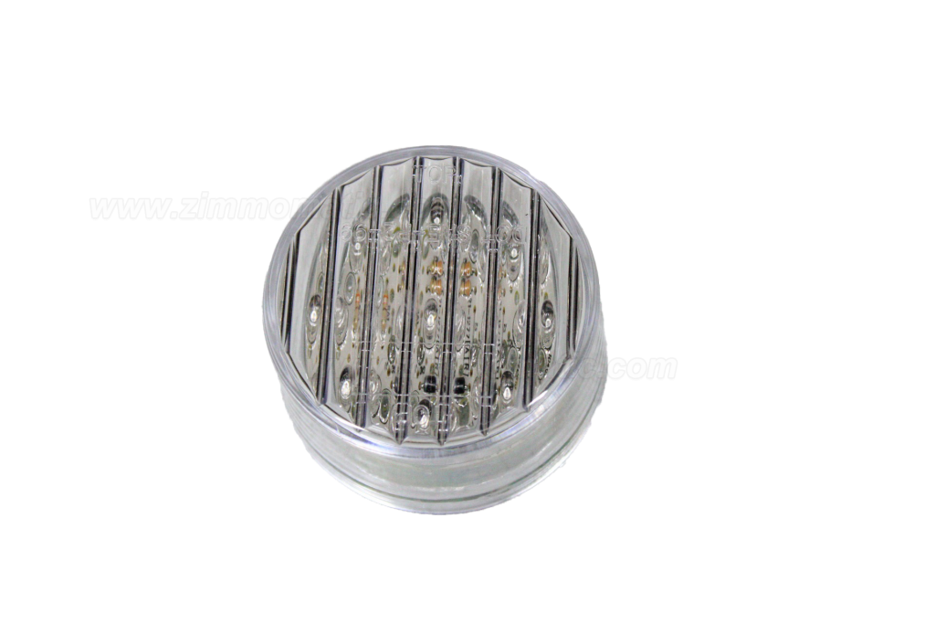 light, 2 inch clear lens, red LED, used for clearance or marker lights