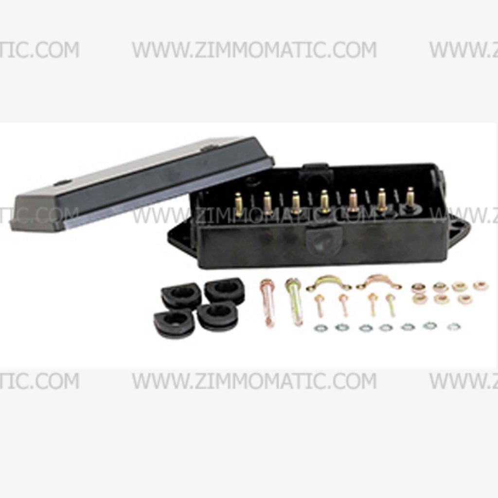 7 pin plastic junction box, 8" x 3¼" x 2 3/16" rectangle case